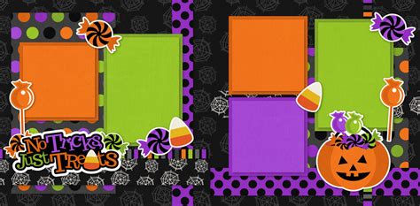 No Tricks Just Treats Scrapbook Page Kit By Miss Kate Cuttables