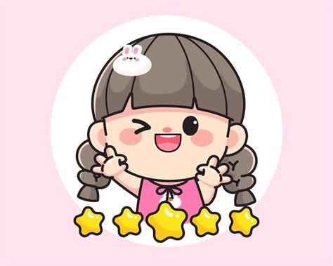 주걱 배너 로고 만화 예술 그림을 들고 웃는 행복 한 귀여운 여자 요리사 무료 벡터