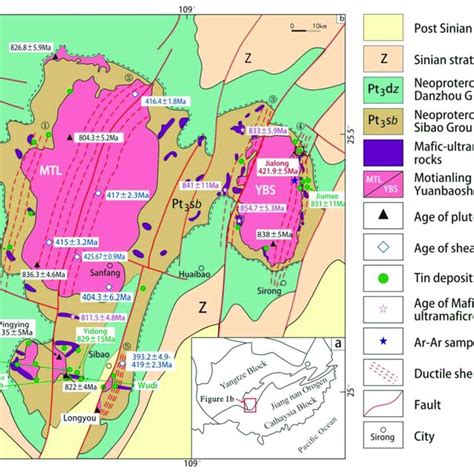 A Geological Sketch Of South China B Sketch Map Of The Geology And