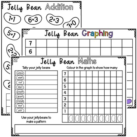 Jelly Bean Graphing Worksheet Fun Jelly Bean Counting Worksheets For