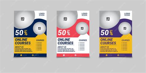 Premium Vector Online Lesson Flyer Design
