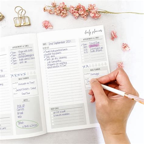Daily Planner Book Personalised A5 Undated Weekly Daily Etsy UK