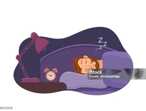 Sleepless Man Face Cartoon Character Suffers From Insomnia Stock