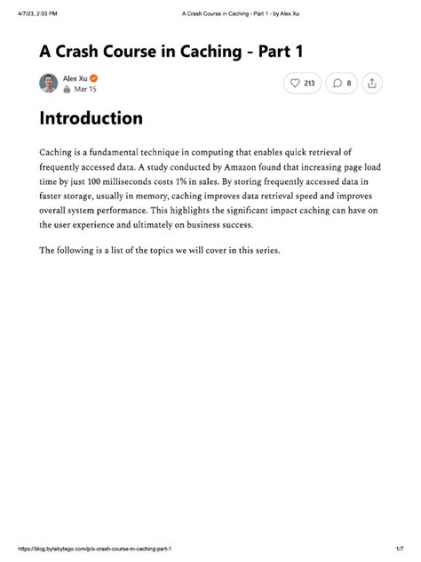 System Caching Part 1 Pdf