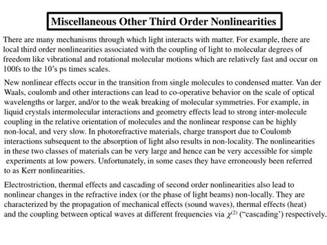 Ppt Miscellaneous Other Third Order Nonlinearities Powerpoint Presentation Id 1140645