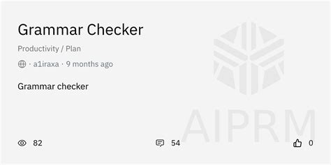 Prompt Grammar Checker By A1iraxa Aiprm For Chatgpt
