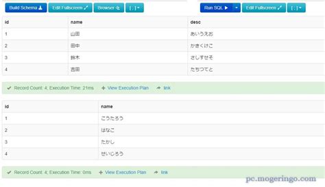 Web上でデータベース、sqlを色々と試せるwebサービス 『sql Fiddle』 Pcあれこれ探索