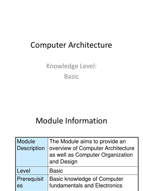 computer architecture knowledge level basic pdf input output