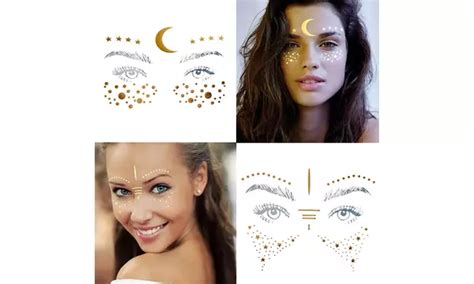 21 Sheets Face Tattoos Sticke Groupon Goods
