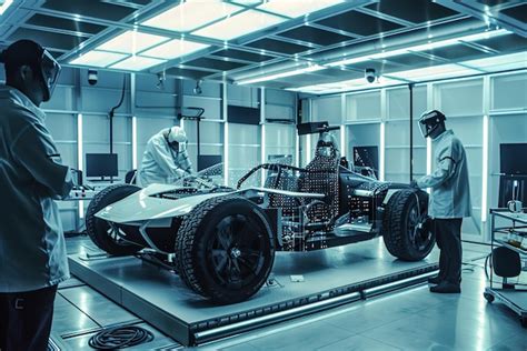 Premium Photo Autonomous Vehicle Technicians Calibrate Sensors Test Selfdriving Algorithms And