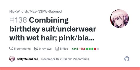 Combining Birthday Suitunderwear With Wet Hair Pinkblack Underwear