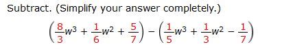 Solved Subtract Simplify Your Answer Completely 8 3 Chegg Com