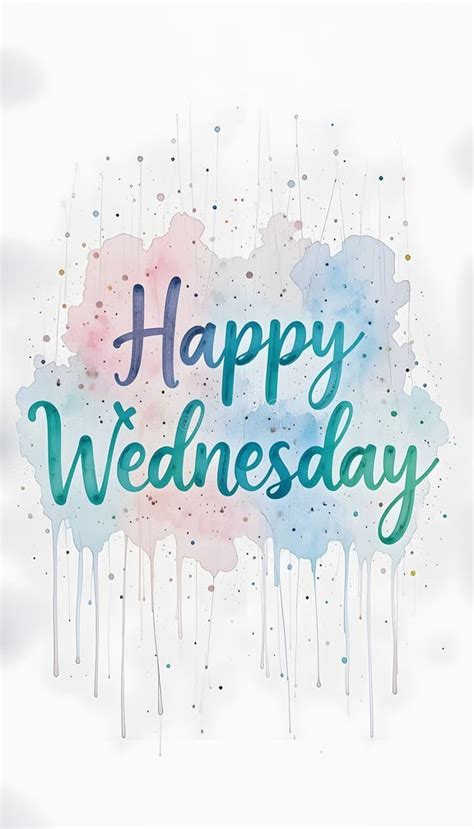 Happy Wednesday Watercolor Splash Art Design Midweek Motivation