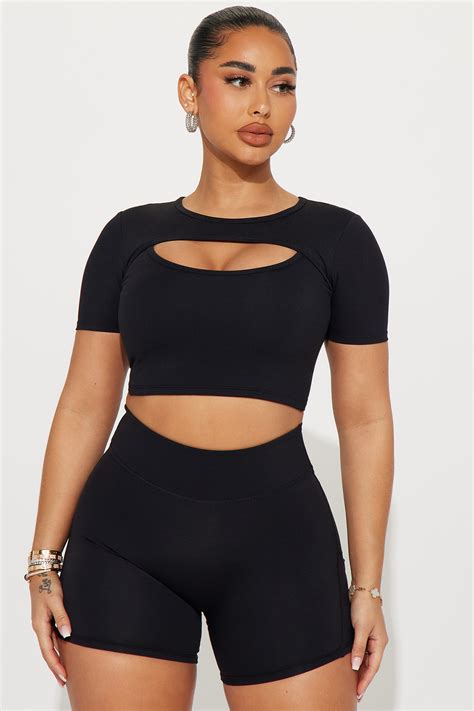 Circut Elevate Active Short Sleeve Top Black Fashion Nova