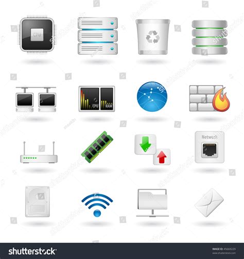 Computer Network Icon Set Vector Illustration Stock Vector Royalty Free Shutterstock