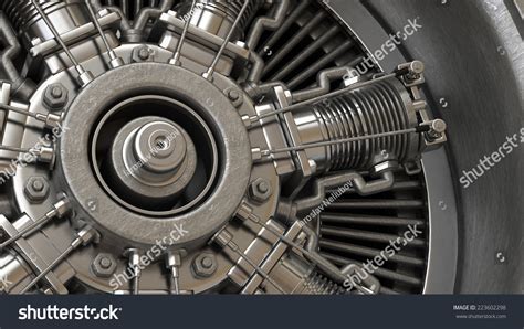 Close Up Technology Abstract Background Jet Engine Inside High