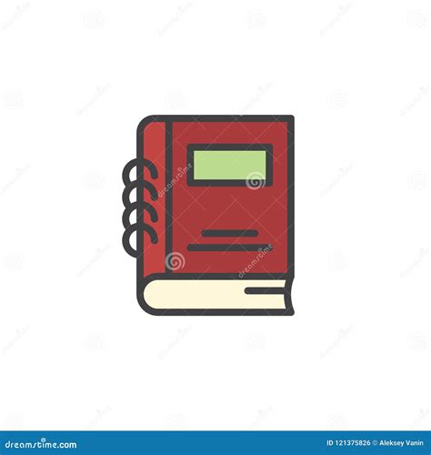 Icono Llenado Cuaderno Del Esquema Ilustración del Vector Ilustración de diario copybook