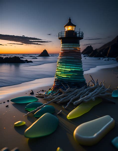 Sea Glass Wall Art Digital Download Lighthouse Pack One Etsy