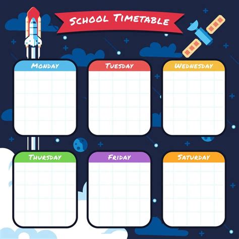 School Timetable Template Vector Art Icons And Graphics For Free Download