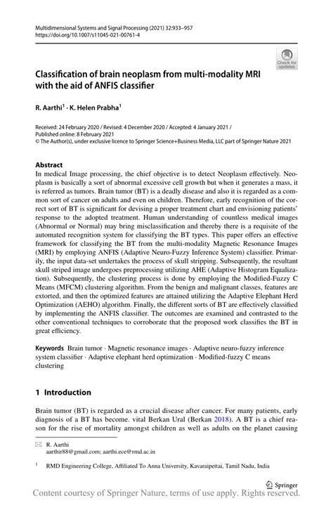 Classification Of Brain Neoplasm From Multi Modality Mri With The Aid