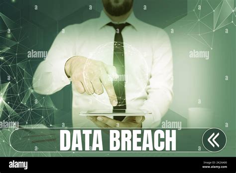 sign displaying data breach business approach security incident where