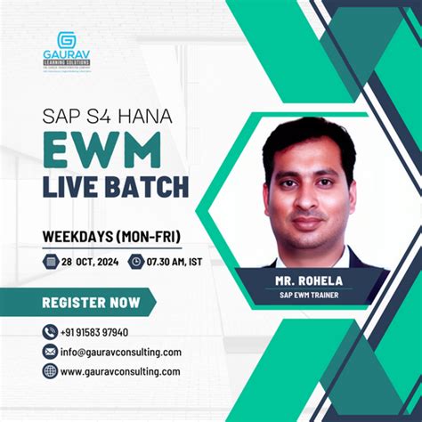 Sap Ewm Online Training Weekdays Batch Gaurav Consulting