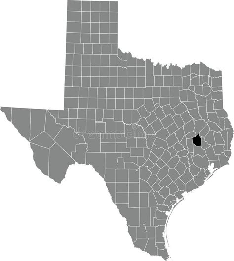 Location Map Of The Walker County Of Texas Usa Stock Vector Illustration Of Division Contour