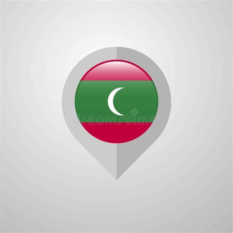 map navigation pointer with maldives flag design vector stock vector