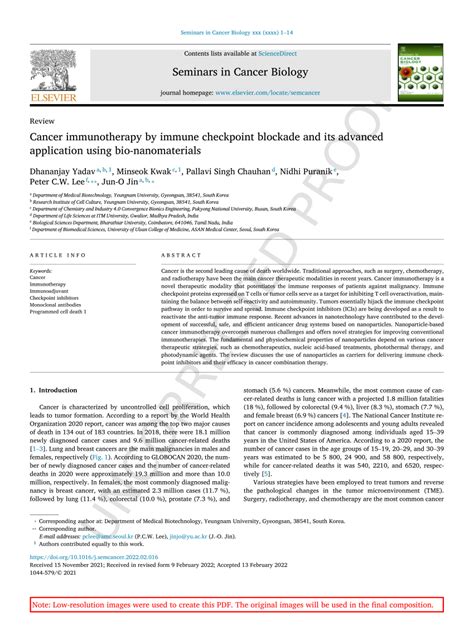 Pdf Cancer Immunotherapy By Immune Checkpoint Blockade And Its