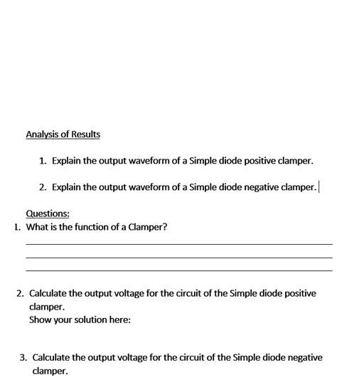 Solved Analysis Of Results 1 Explain The Output Waveform Of