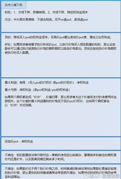 期权交易策略全解 期权基本策略一方向性策略A看涨策略 买入看涨期权 卖出看跌期权 牛市看涨价差 牛市看跌价差B看跌策略 买 雪球