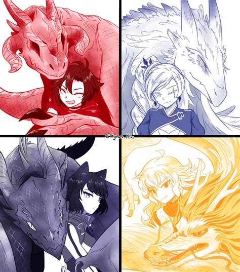 Ruby Rose Weiss Schnee Yang Xiao Long And Blake Belladonna Rwby