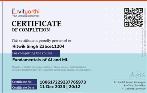 Ritwik Singh On Linkedin Ai Machinelearning Certification