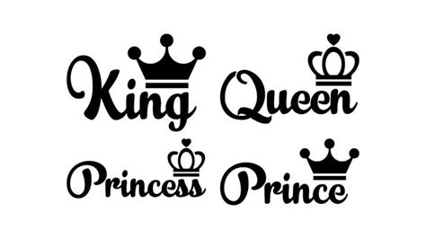King Queen Prince Princess Svg Vector Silhouette Cameo Cricut Cut File