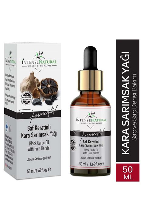 İntense Natural Saf Keratinli Kara Sarımsak Yağı 50 Ml Black Garlic Oil