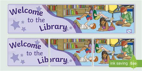 Welcome To The Library Display Banner Teacher Made