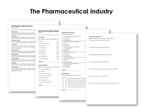 The Pharmaceutical Industry Teaching Resources