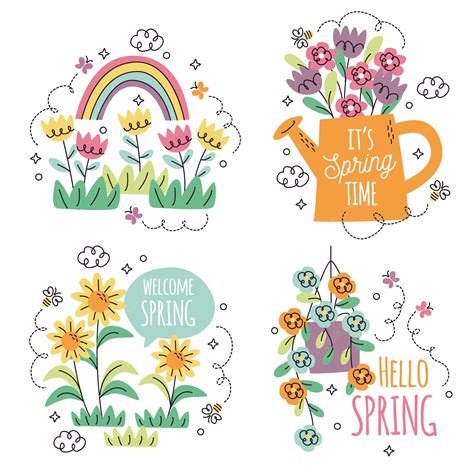 Spring Clipart Set Springtime Clip Art Flowers And Clipart Library