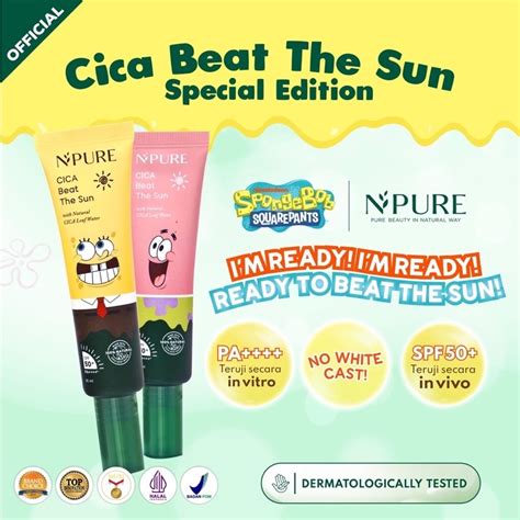 Jual Npure Sunscreen Bts Spongebob Patrick Cica Beat The Sun Spf 50 Pa Shopee Indonesia