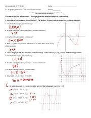 AP Calculus AB REVIEW Unit Graphs And Motion Analysis Course Hero