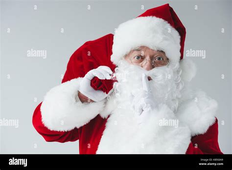 Santa Claus Holding Bag Stock Photo Alamy