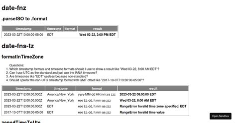 Timezone Playground Codesandbox