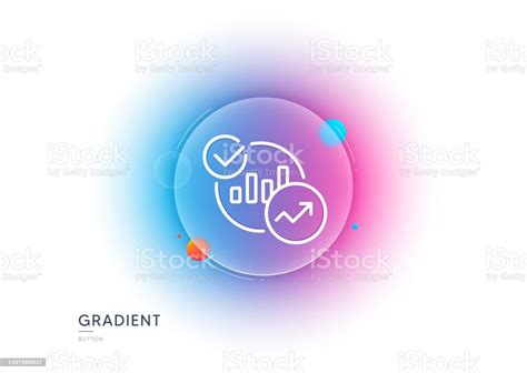 Charts Statistics Line Icon Report Graph Sign Gradient Blur Button Vector Stock Illustration