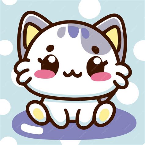 Premium Vector Cute Cat Illustration Cat Kawaii Chibi Vector Drawing Style Cat Cartoon
