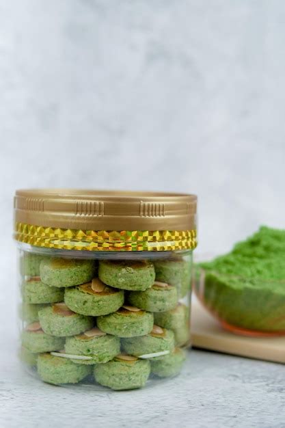 Premium Photo Biskut Mazola Kacang Hijau Is A Green Peas Cookies With