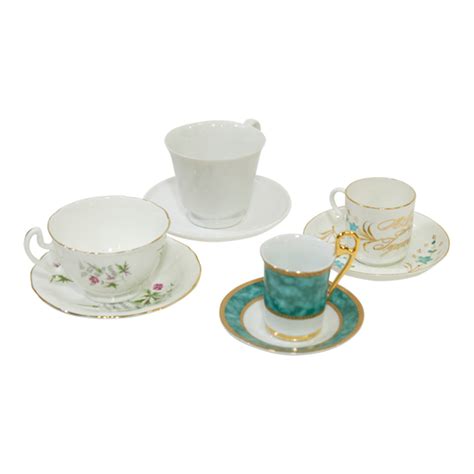 Vintage Tea Cup And Saucer Ceramic Assorted Colours And Sizes