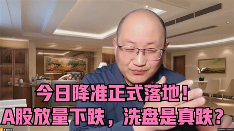 今日降准正式落地！6000亿资金入市，a股放量下跌，是否洗盘？ Youtube