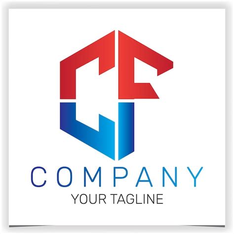 La Lettre Initiale Cf Licône Du Logo Hexagonal Le Modèle De Vecteur