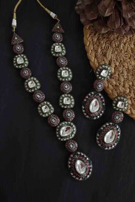 Buy Do Taara Polki Embellished Jewellery Set Online Aza Fashions