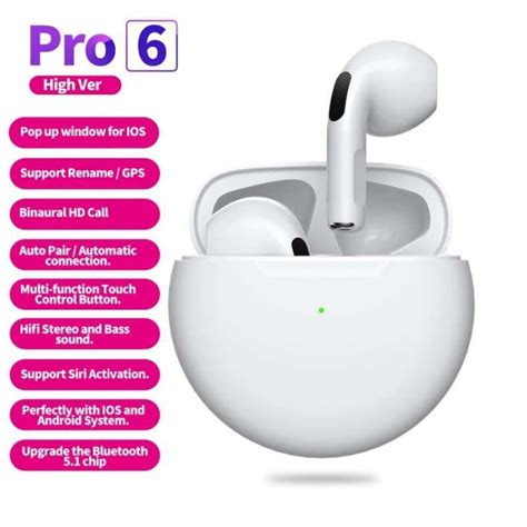 Jual Headset Bluetooth Tws Inpods Pro 6 Earphone Mic Hifi Stereo Touch